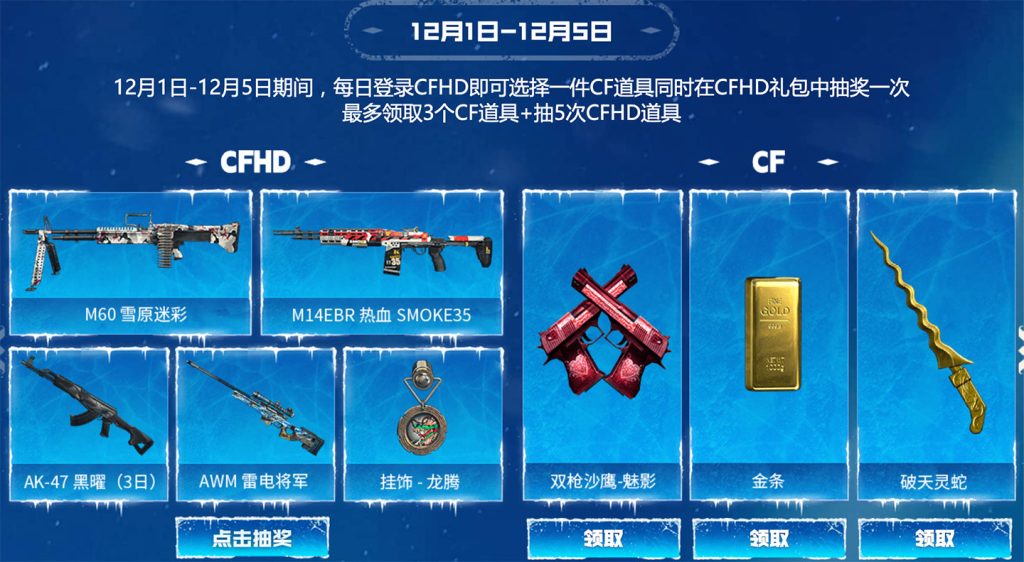 12月CFHD&CF周中抽奖活动 必得12件永久道具 - 【cf活动专区】